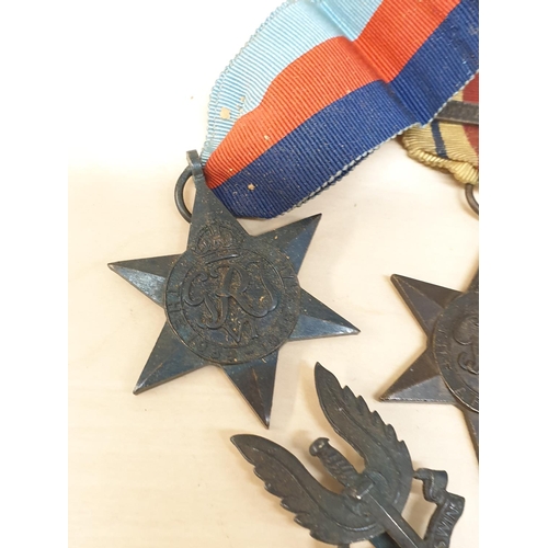 Set of long range desert group medals and badges to include Africa Star ...