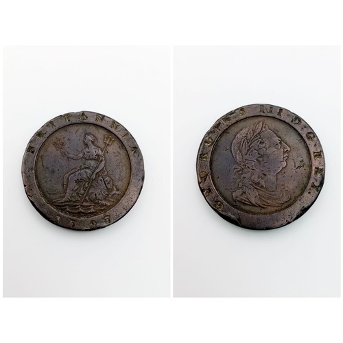 A 1797 George III Twopence Cartwheel Coin. Please see photos for ...