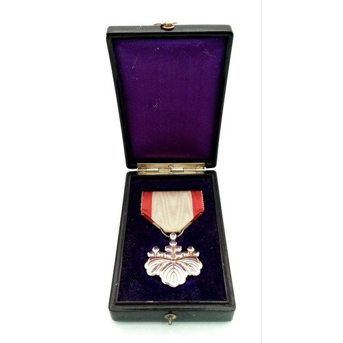 A Japanese Order of The Rising Sun 8th Class Medal with Ribbon. In ...