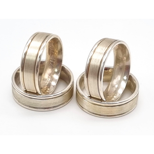 A Set of Four Sterling Silver Vintage Band Rings. Hallmarks for ...