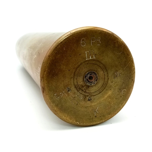 WW1 British 6 Pdr. Tank Shell Case Dated 1916.