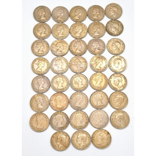 A Complete set of UK Shillings 1947- 66. Includes scarcer types - 58E ...