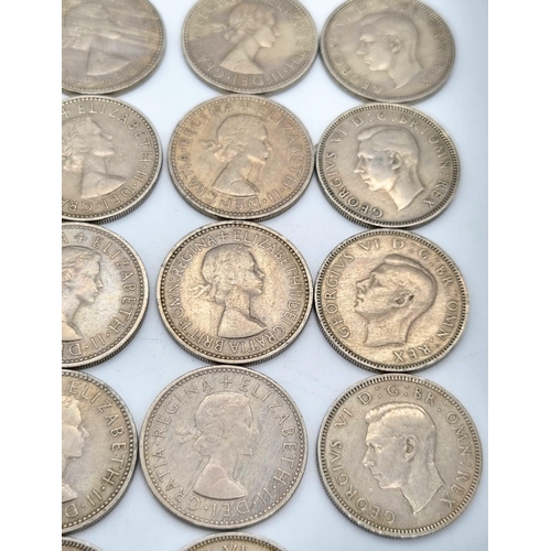 A Complete set of UK Shillings 1947- 66. Includes scarcer types - 58E ...