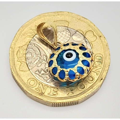 A Scarce Turkish ‘All Seeing Eye’ (Test 14k) Gold Pendant 1.8cm Length ...