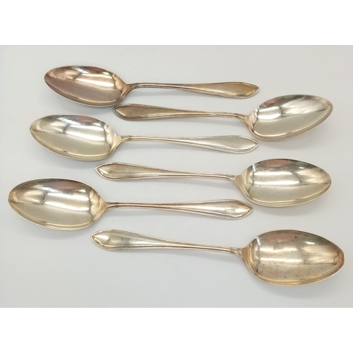 Six Emile Viner Sterling Silver Serving Spoons. Hallmarks for Sheffield ...