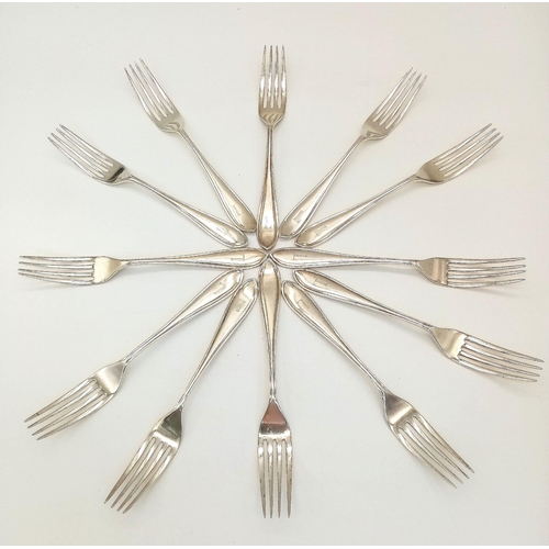 Twelve Vintage Emile Viner Sterling Silver Table Forks. Hallmarks for ...
