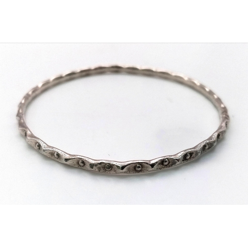 Antique Silver Bangle 6cm Inner Width 8.49 Grams. This is an early ...