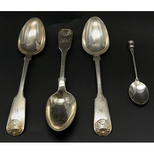 Scrumptious Scottish Sterling Silver Spoon selection. Four in total ...