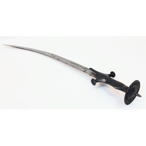 A Very Early Indian Tulwar Sword with Steel Cruciform Hilt and Curved ...