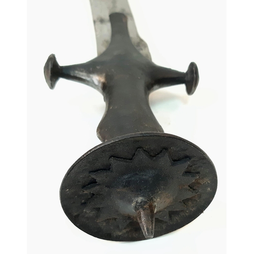 A Very Early Indian Tulwar Sword with Steel Cruciform Hilt and Curved ...