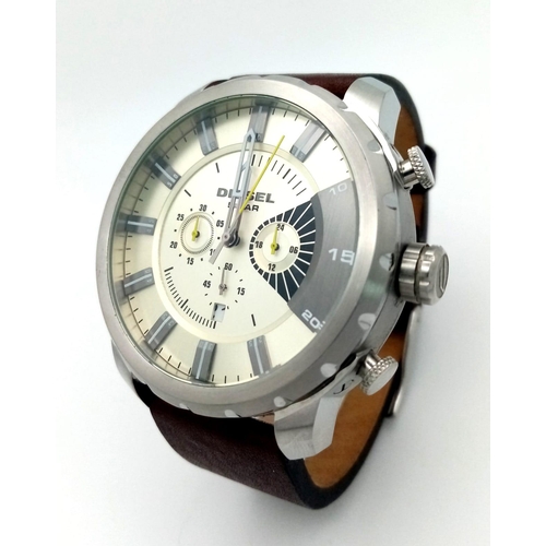 A Very Good Condition Men’s Oversize Chronograph Watch by Diesel. Brown ...