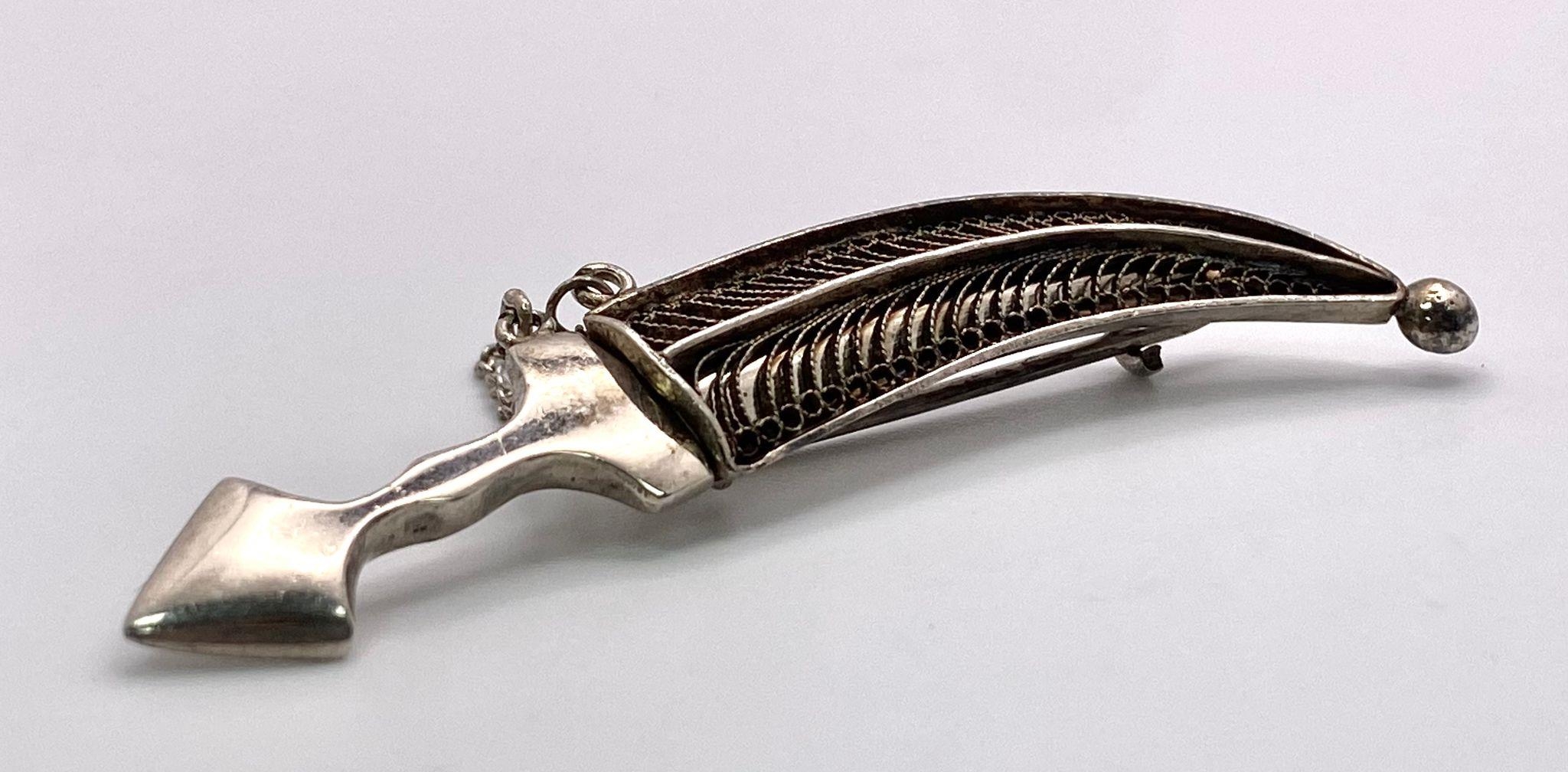 An Antique, Excellent Condition, Middle Eastern, Silver Filigree Dagger ...
