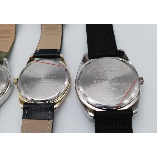 A Parcel of Four Unworn Military Homage Watches Comprising; 1) 1970’s ...
