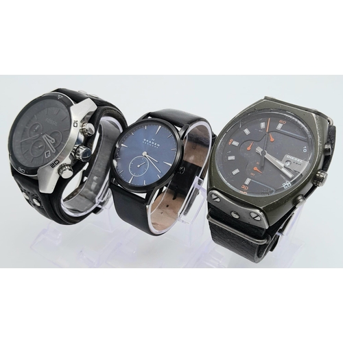A Parcel of Three Men’s Watches and a 20 Watch Two Tier Leatherette ...