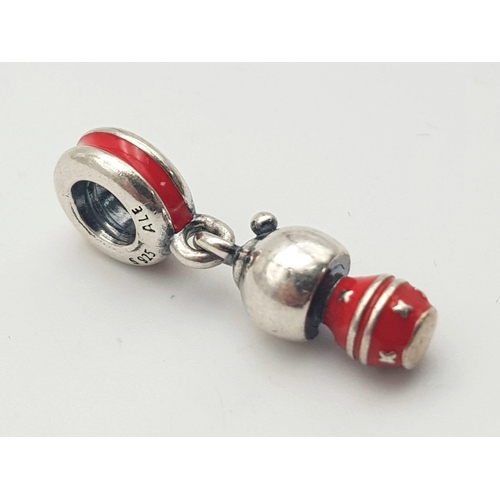A PANDORA STERLING SILVER JAPANESE GEISHA DOLL IN RED KIMONO WITH FAN ...