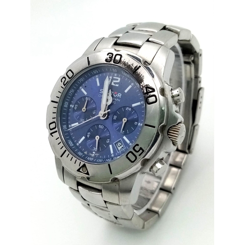 A Sector Quartz Chronograph Gents Watch. Stainless steel bracelet and ...
