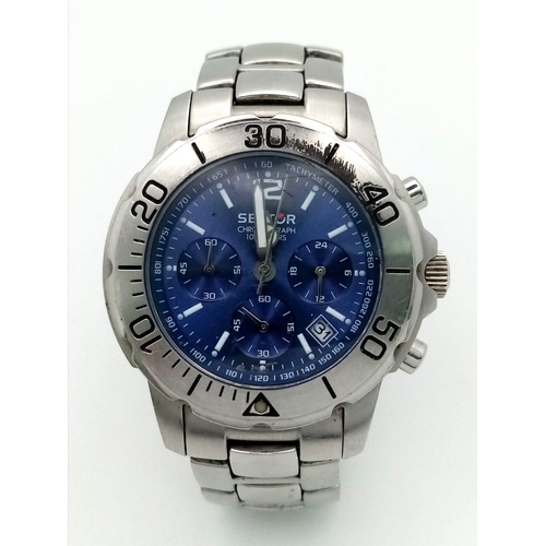 A Sector Quartz Chronograph Gents Watch. Stainless steel bracelet and ...