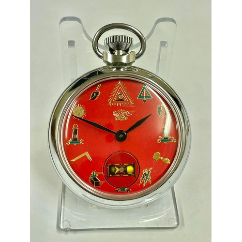 Vintage Masonic pocket watch ( automaton ) rotating hour glass as watch ...