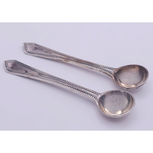 2X antique sterling silver sugar spoon with patterns on handle. Full ...