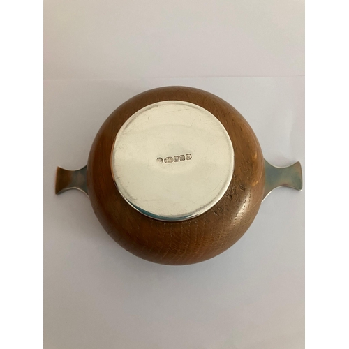 Beautiful SCOTTISH SILVER and BEECH QUAICH. Full Edinburgh hallmark for ...