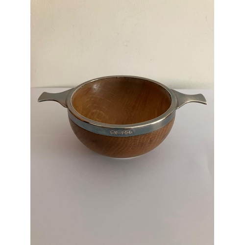 Beautiful SCOTTISH SILVER and BEECH QUAICH. Full Edinburgh hallmark for ...