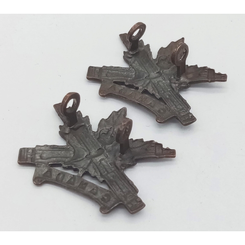 WW1 Canadian Expeditionary Force Collar Badges. Canadian Machine Gun Corps