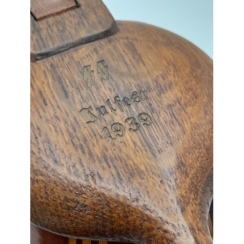 1939 Dated Waffen SS Julfest Wooden Lidded Stein.