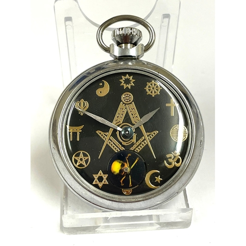 A Vintage Masonic pocket watch automaton ( rotating skull ). In working ...