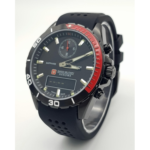 An Unworn Swiss Military Hanowa Watch in Box, with Tag Papers. 48mm ...