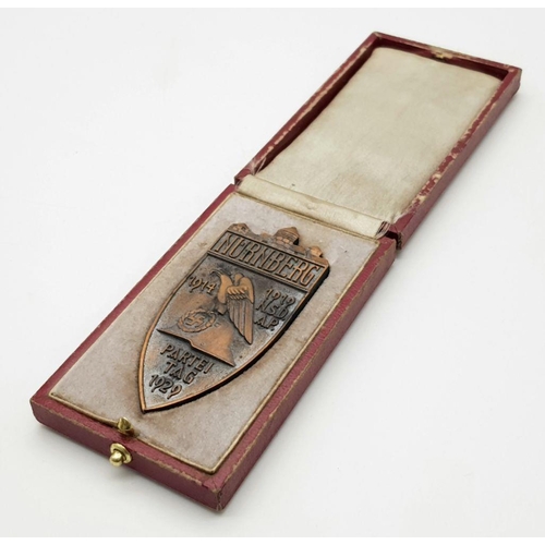 Cased 1929 Nurnberg Rally Plaque. Maker Marked on rear.