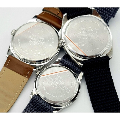 A Parcel of Three Military Design Design Watches, Comprising: 1) 1950’s ...
