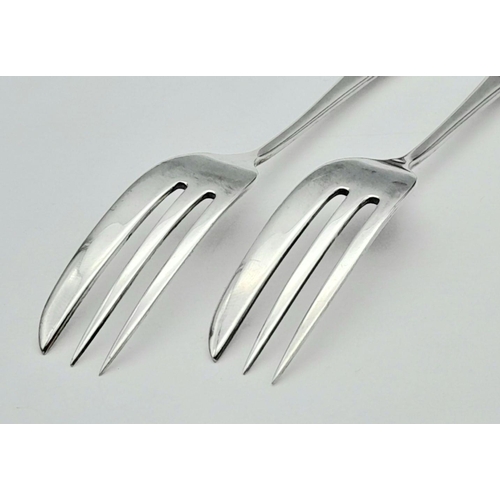 Two Sterling Silver Cake Forks. Clear hallmarks for Birmingham. 13cm ...