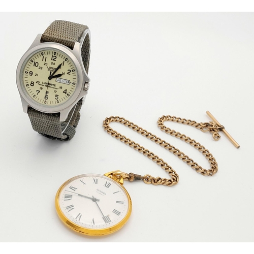 A Lorus Sport Quartz Gents Watch and a Vintage Sekonda Top Winder ...