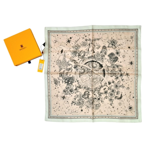 A Wensli Chinese Silk Scarf. Floral Pattern. 63cm x 63cm. As new with ...