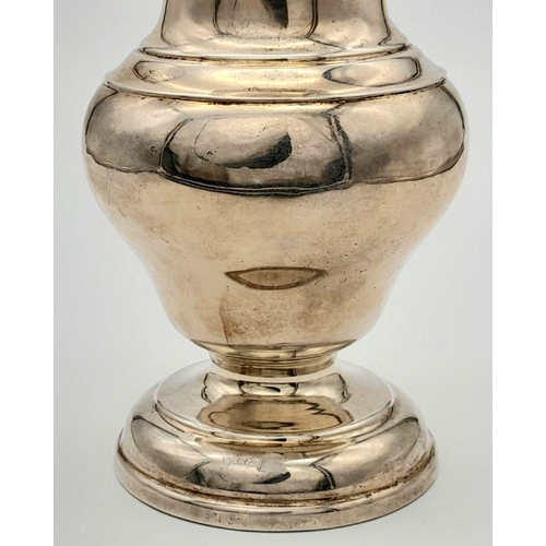 A Large Sterling Silver Sugar Caster. Bulbous Genie Lamp Form ...