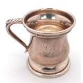 A VERY CUTE MINI SILVER TANKARD . 38.2gms 5cms tall approx