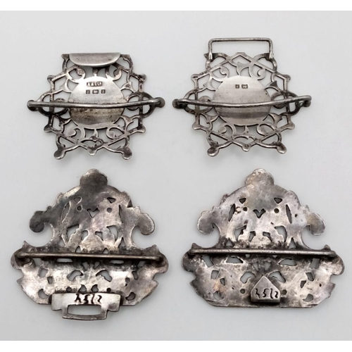 Two Vintage Sterling Silver Nurse Buckles. One with hanging silver ...