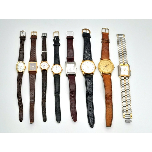 A Selection of Eight Vintage Quartz Watches. All in need of a battery ...