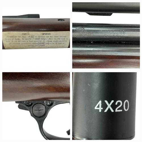 A Vintage Bolt Action C02 Air Rifle with Fitted Telescopic Sight ...