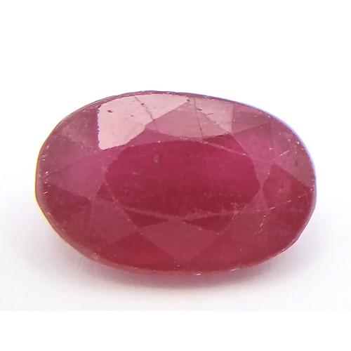 A 8.25ct Faceted African Ruby Gemstone. Oval Mix Shape. Natural ...