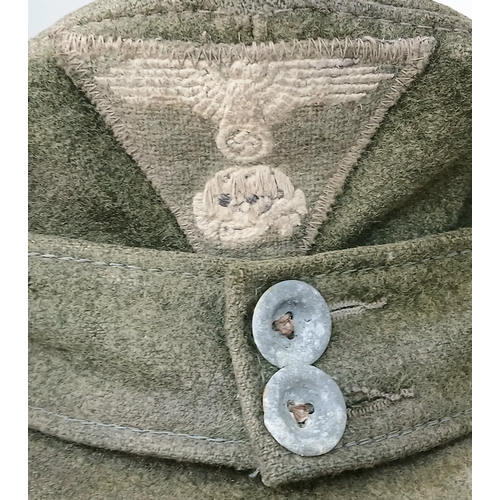 A WW2 Waffen SS Enlisted Mans/Nco’s M43 Cap with Dachau style trapezoid ...