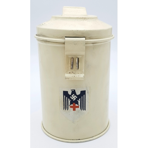 A WW2 German DRK (Red Cross) Collection Tin with 4 boxes of matches ...