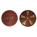 A Celtic/Scottish Targe Shield. Wood, Brass and Leather Heavy ...