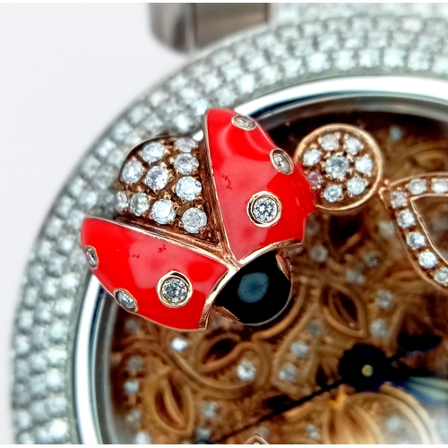 A Pasha de Cartier, Diamond Ladybird, Automatic Ladies Watch. Stainless ...