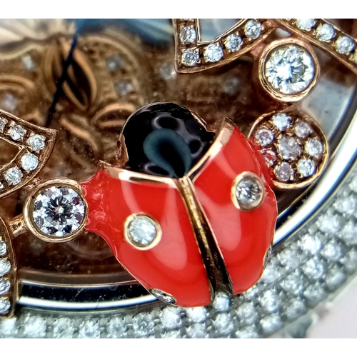 A Pasha de Cartier, Diamond Ladybird, Automatic Ladies Watch. Stainless ...