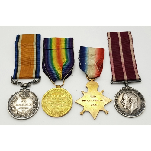 Four World War l British Medals - All Awarded to P.H.E. Goodland of the ...