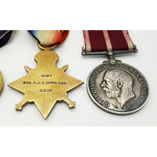 Four World War l British Medals - All Awarded to P.H.E. Goodland of the ...