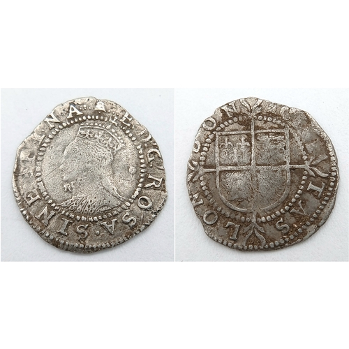 An Elizabeth I Silver Hammered Half Groat Coin. Please see photos for ...