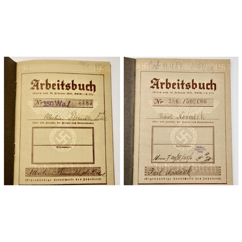 Two WW2 Deutches-Reich Pass Books Dated 1939 & 1940 with stamps and notes.
