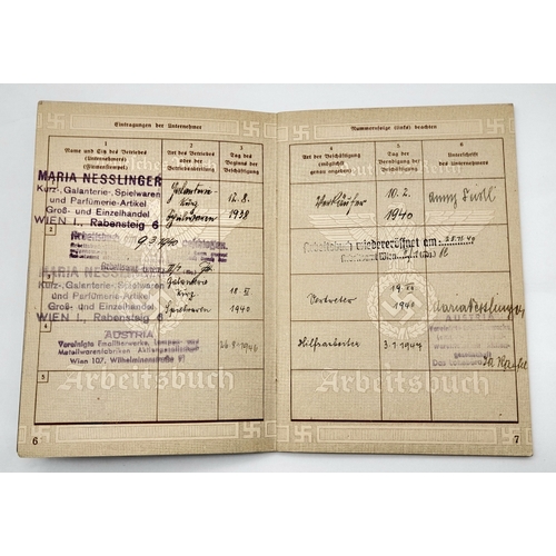 Two WW2 Deutches-Reich Pass Books Dated 1939 & 1940 with stamps and notes.